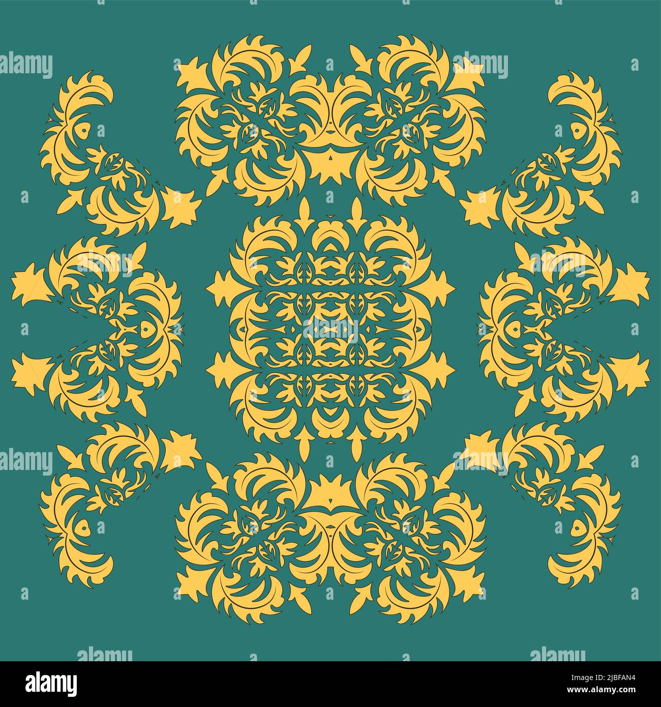 Damask element in classic style on white background. Royal template ...