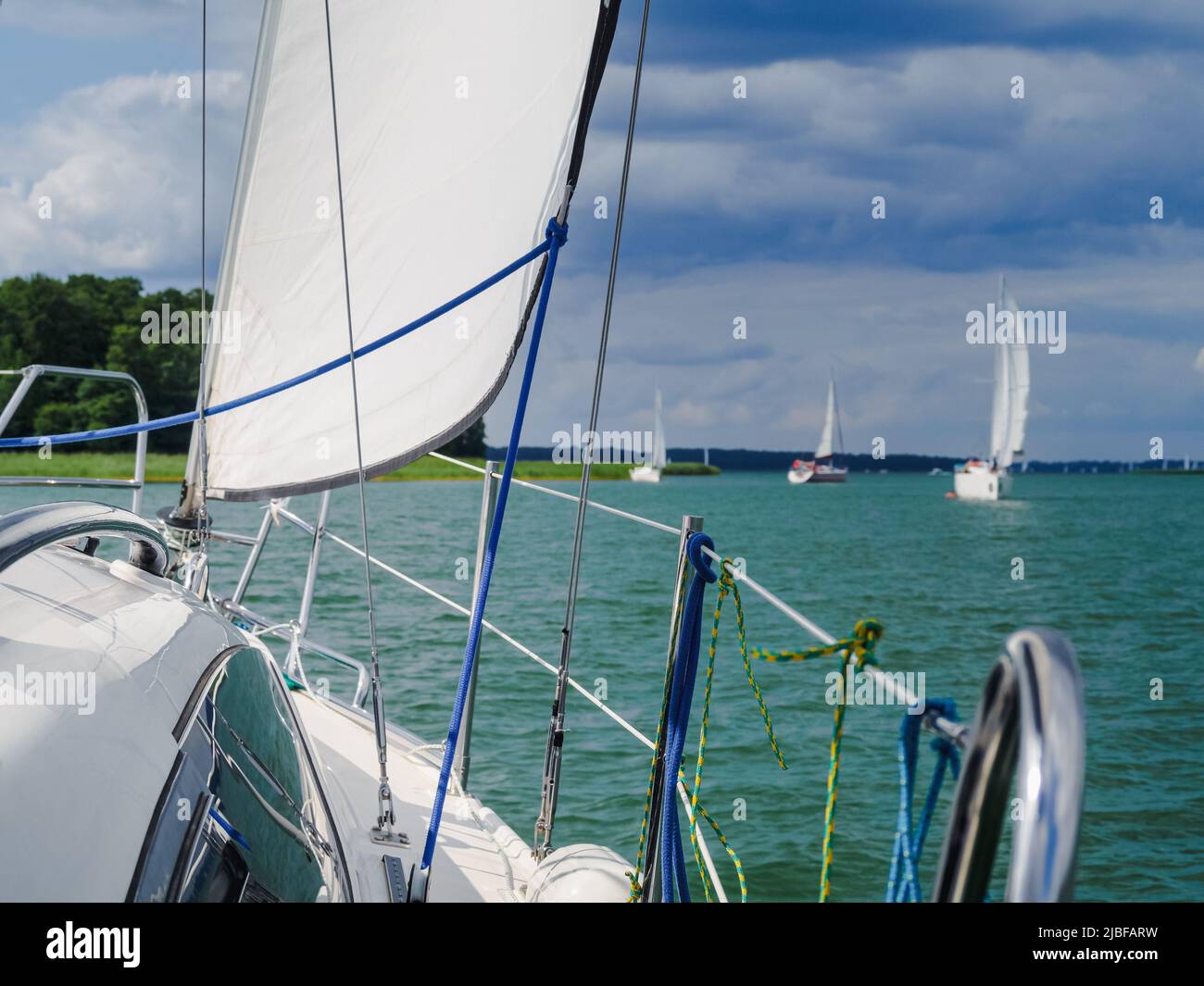 Yacht sailing fast on sea hi-res stock photography and images - Alamy