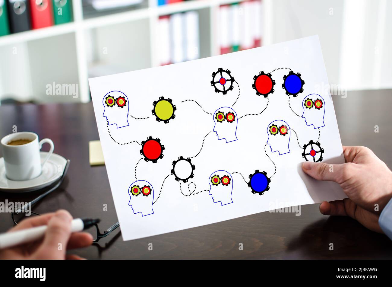 Hand holding a paper showing brainstorming concept Stock Photo - Alamy