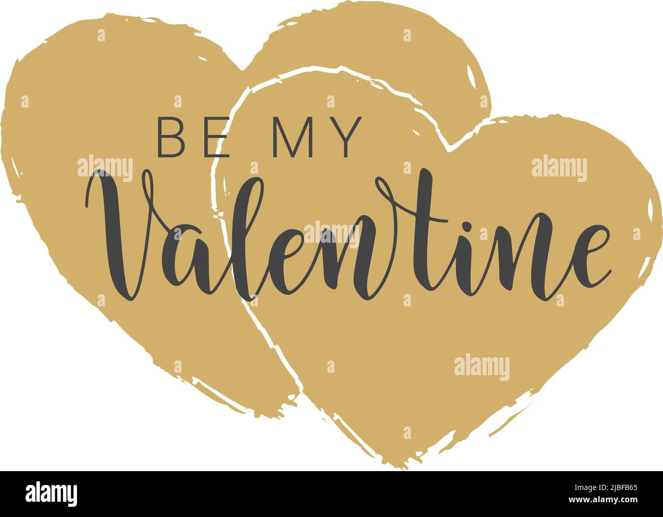 Vector illustration. Handwritten lettering of Be My Valentine. Objects ...