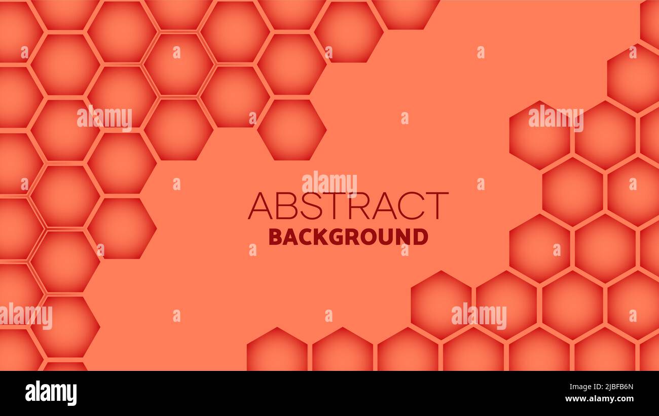 Red Hexagon Pattern Wallpaper