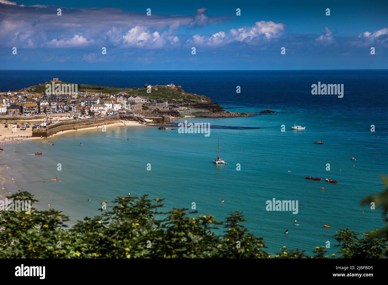 St Ives Bay looking from Carbis Bay, Cornwall, UK Stock Photo - Alamy