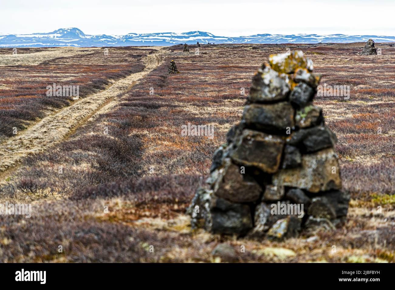The course of the former ring road is still marked by stone pyramids in ...