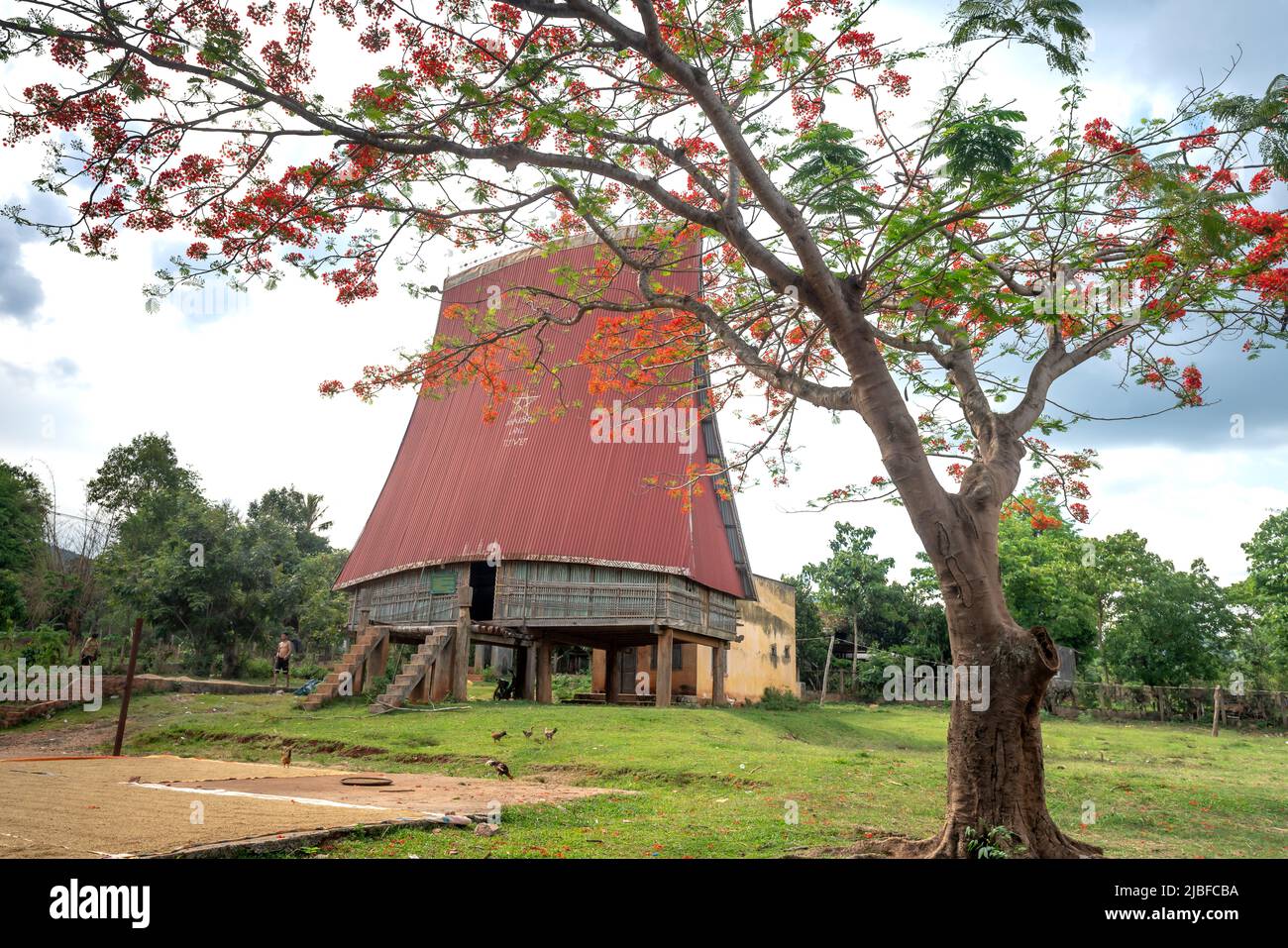 Kon Tum Province, Vietnam - May 11, 2022: Rong house in Bahnar villages ...