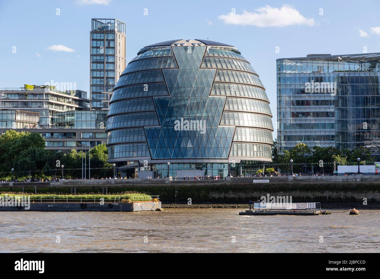 Modern architecture of City Hall building, Southwark, London, England ...