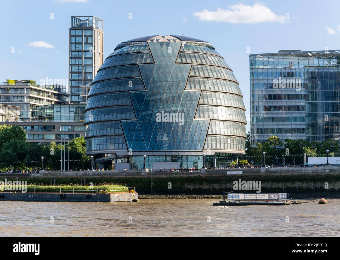 Modern architecture of City Hall building, Southwark, London, England ...