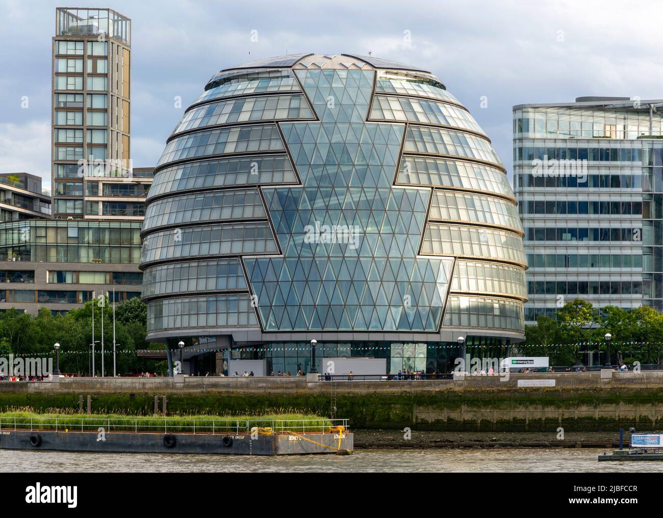 Modern architecture of City Hall building, Southwark, London, England ...