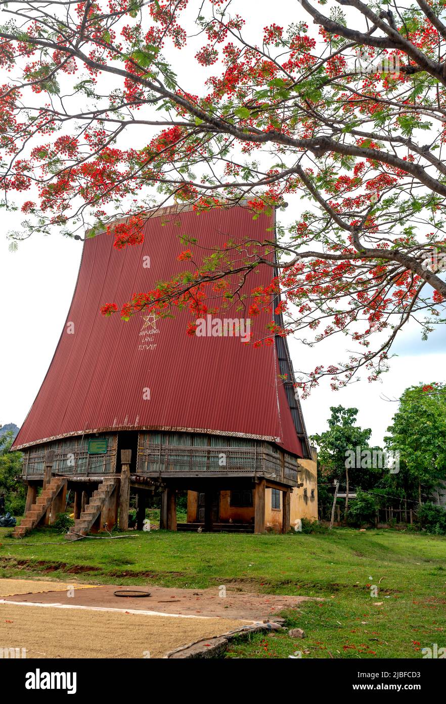 Kon Tum Province, Vietnam - May 11, 2022: Rong house in Bahnar villages ...