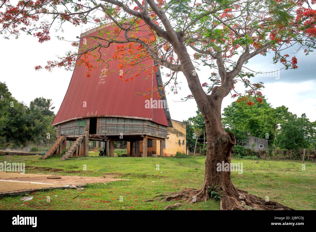 Kon Tum Province, Vietnam - May 11, 2022: Rong house in Bahnar villages ...