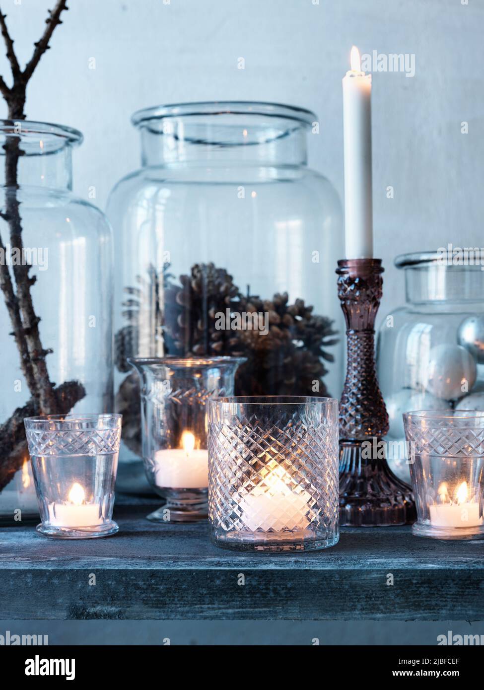 Candle glass jars hi-res stock photography and images - Alamy
