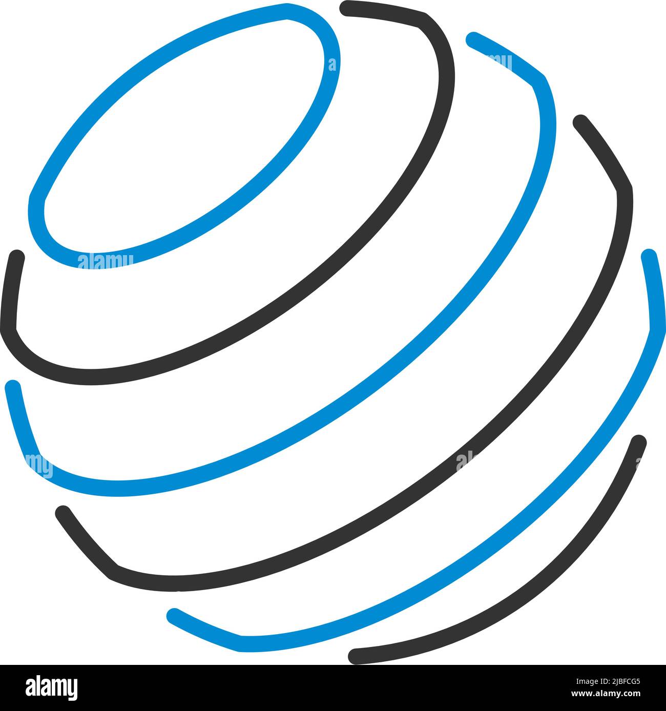Icon Of Fitness Rubber Ball. Editable Bold Outline With Color Fill ...