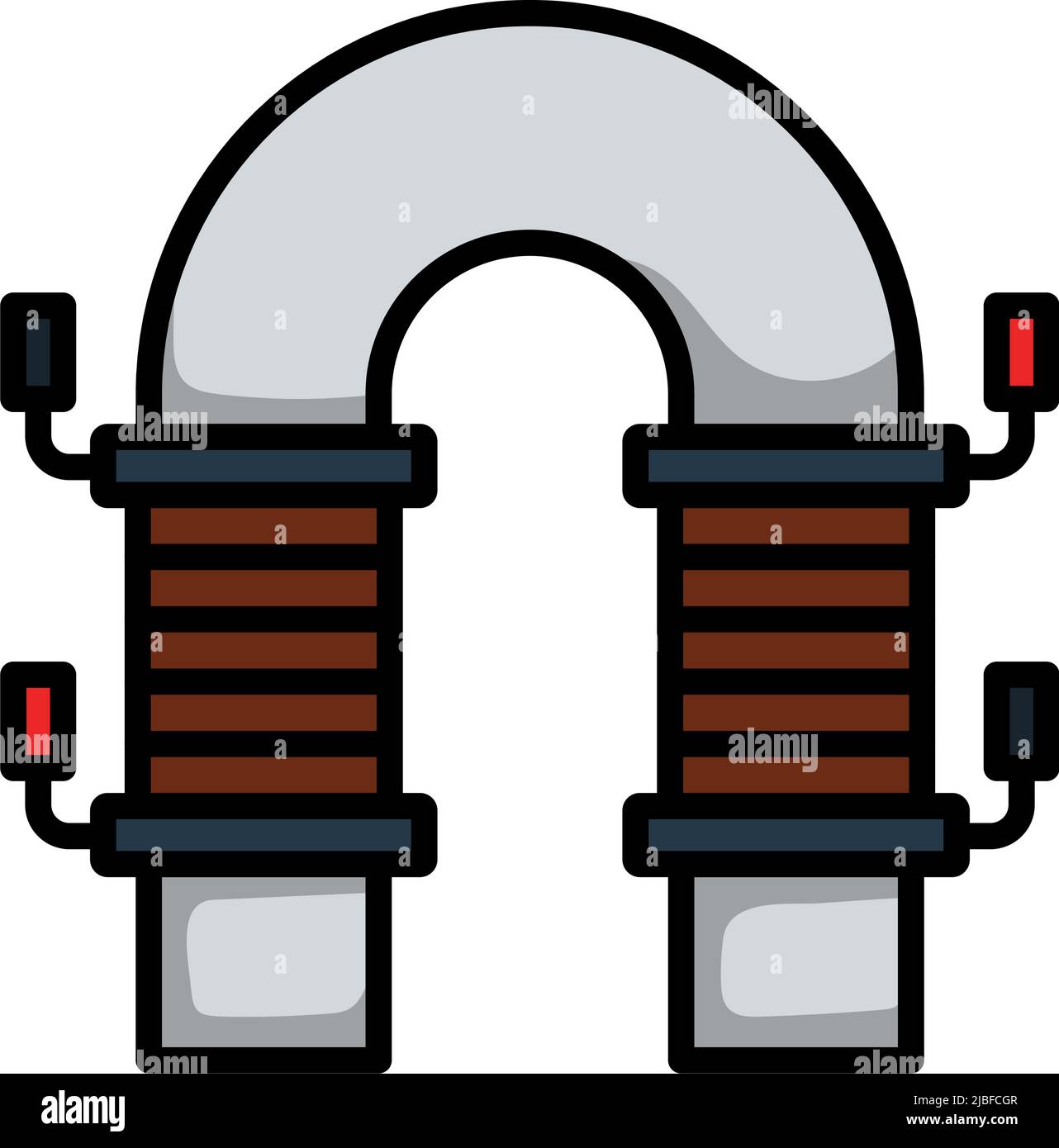 Electric Magnet Icon. Editable Bold Outline With Color Fill Design ...