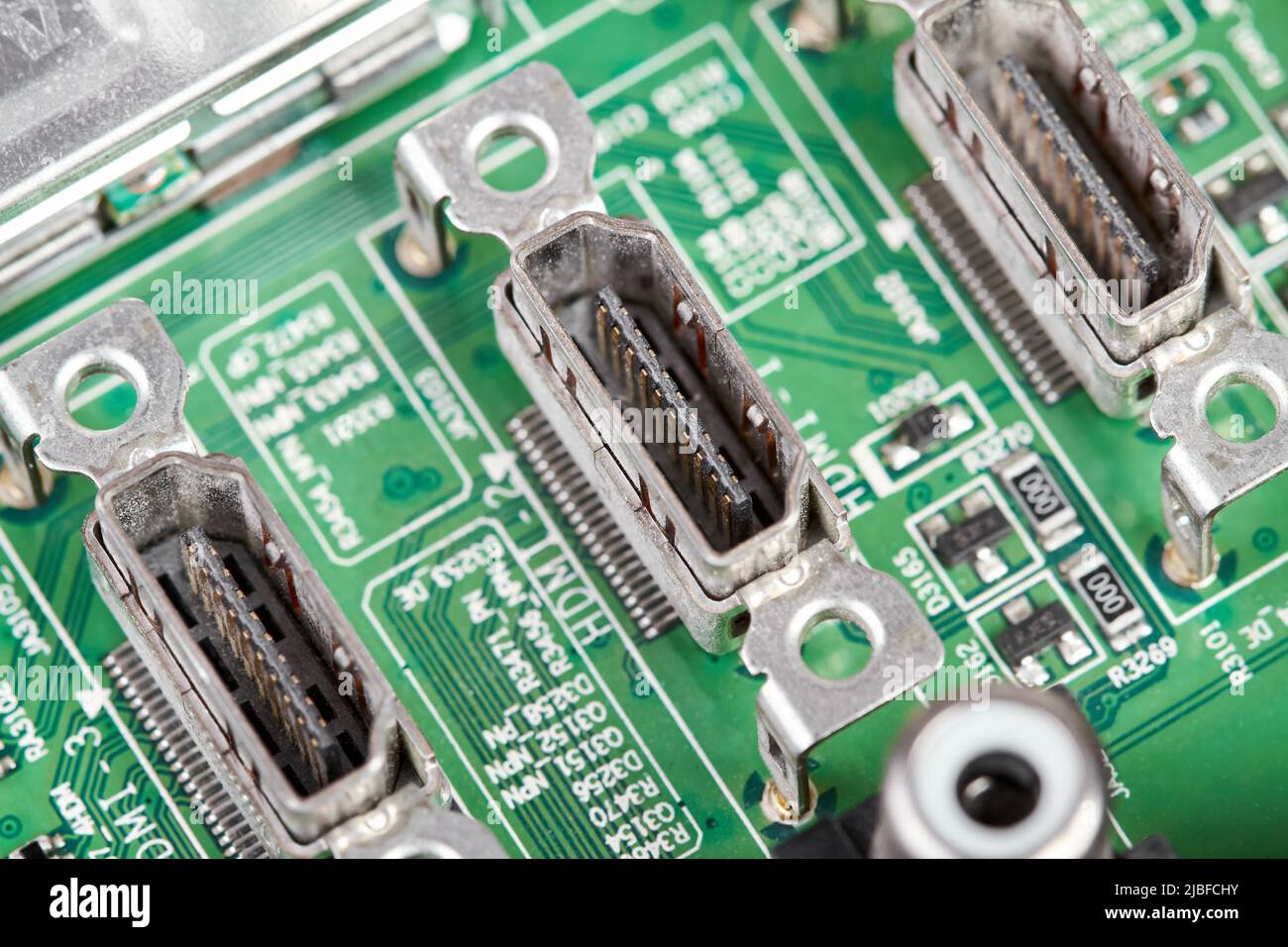 Close-up of HDMI ports on the printed circuit board Stock Photo - Alamy