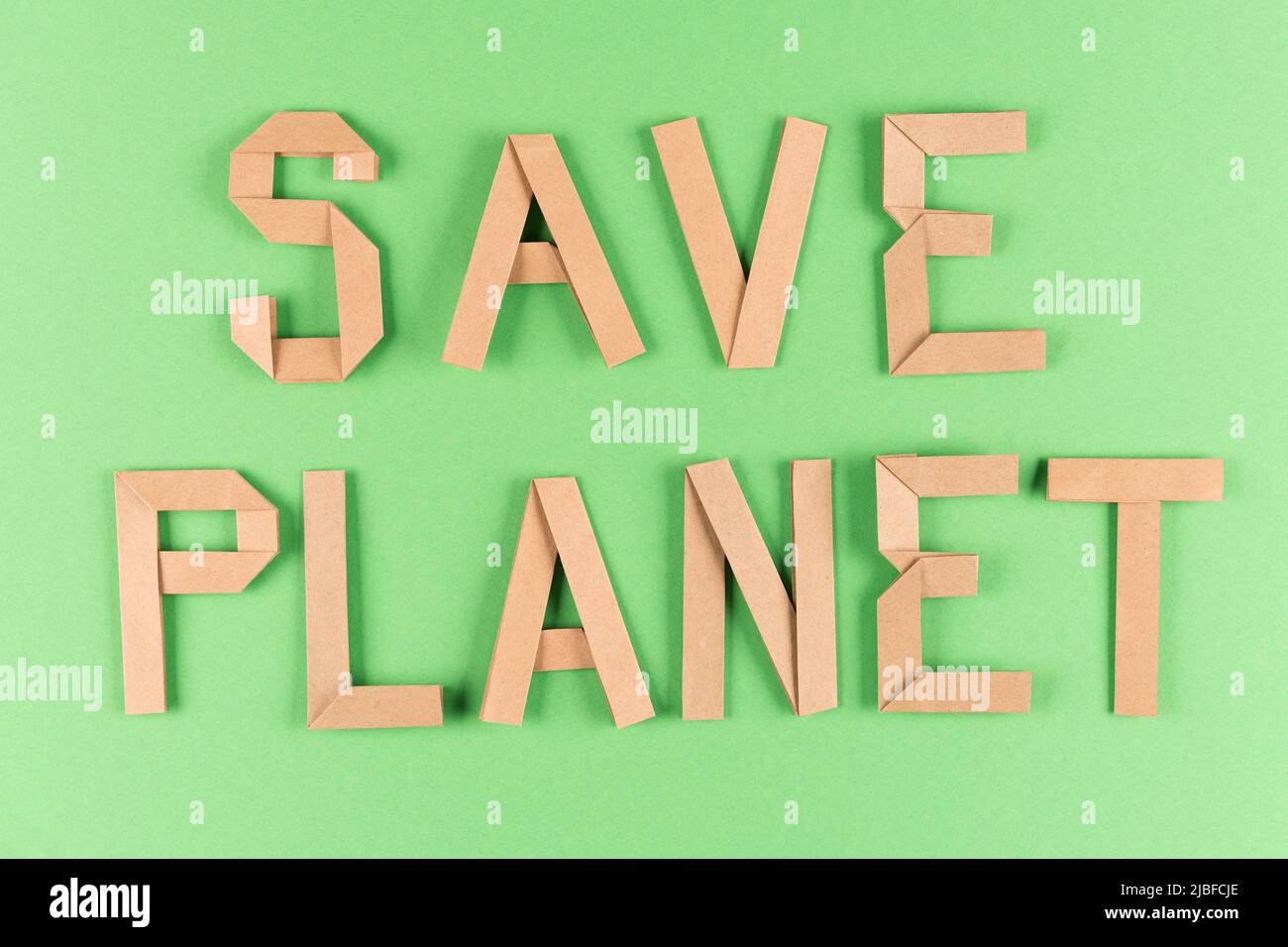 Sustainable lifestyle and zero waste concept. Text SAVE PLANET made ...