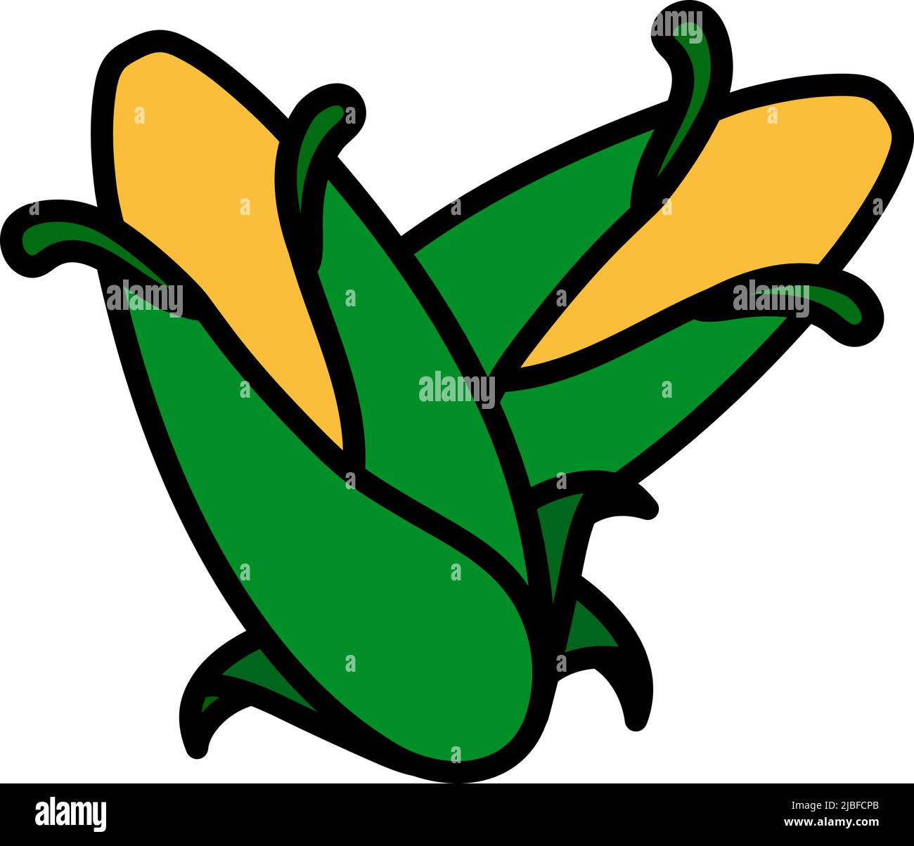 Corn Icon. Editable Bold Outline With Color Fill Design. Vector ...