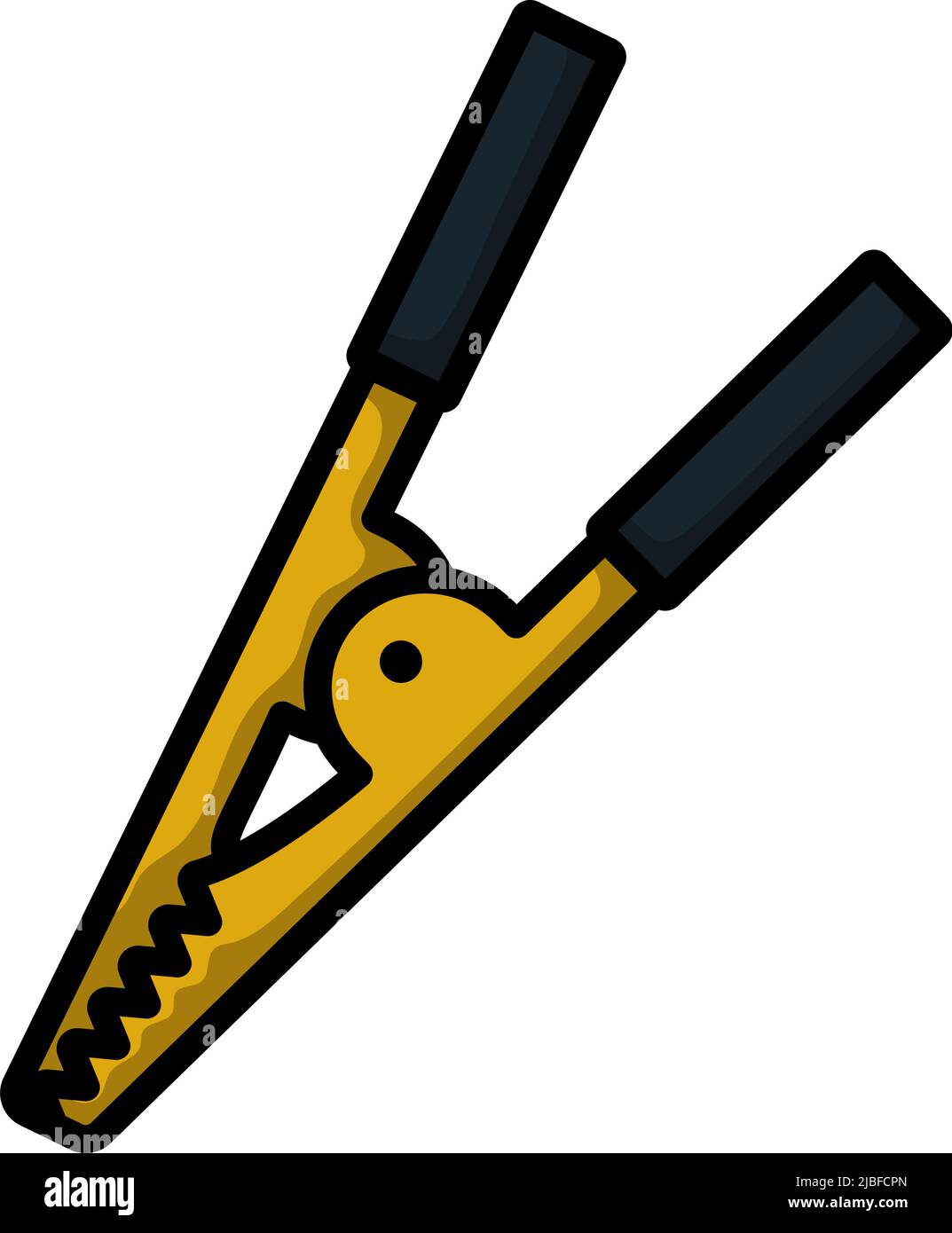 Crocodile Clip Icon. Editable Bold Outline With Color Fill Design ...