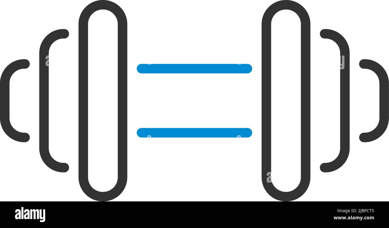 Icon Of Dumbbell. Editable Bold Outline With Color Fill Design. Vector ...