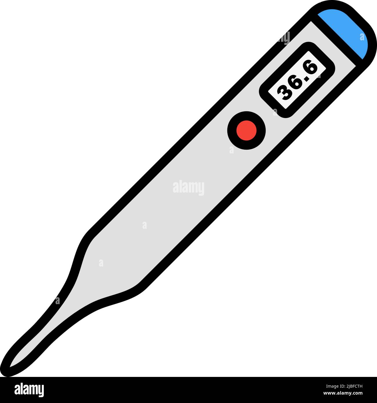 Medical Thermometer Icon. Editable Bold Outline With Color Fill Design ...