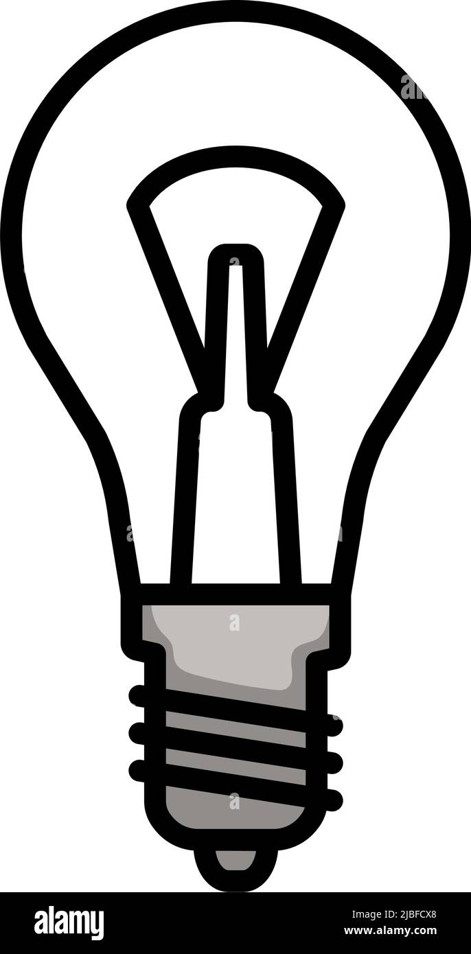 Electric Bulb Icon. Editable Bold Outline With Color Fill Design ...