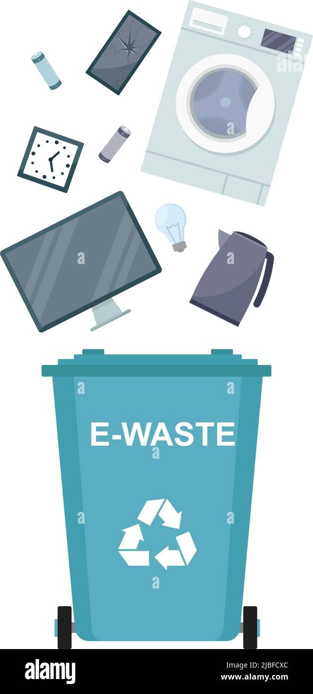 Blue recycling bin Stock Vector Images - Alamy