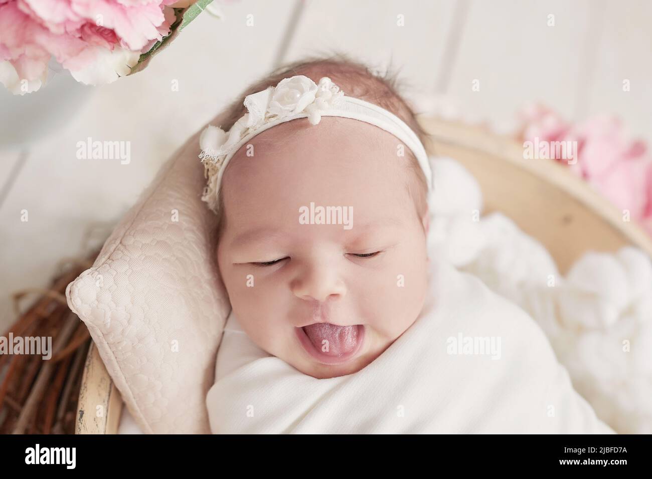 Newborn baby girl. Healthy child. Happy motherhood and parenting Stock ...