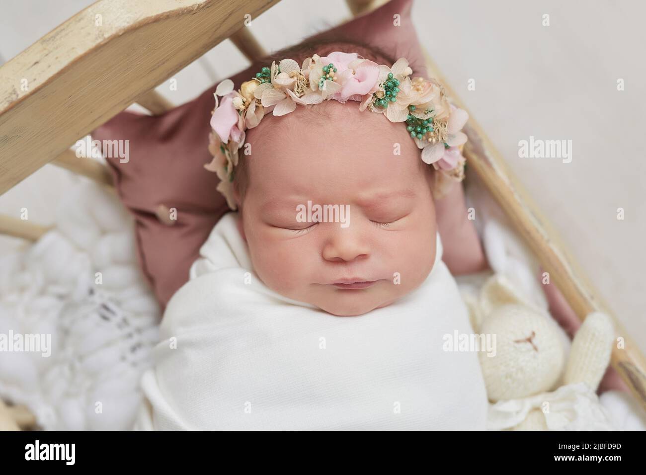 Newborn baby girl. Healthy child. Happy motherhood and parenting Stock ...