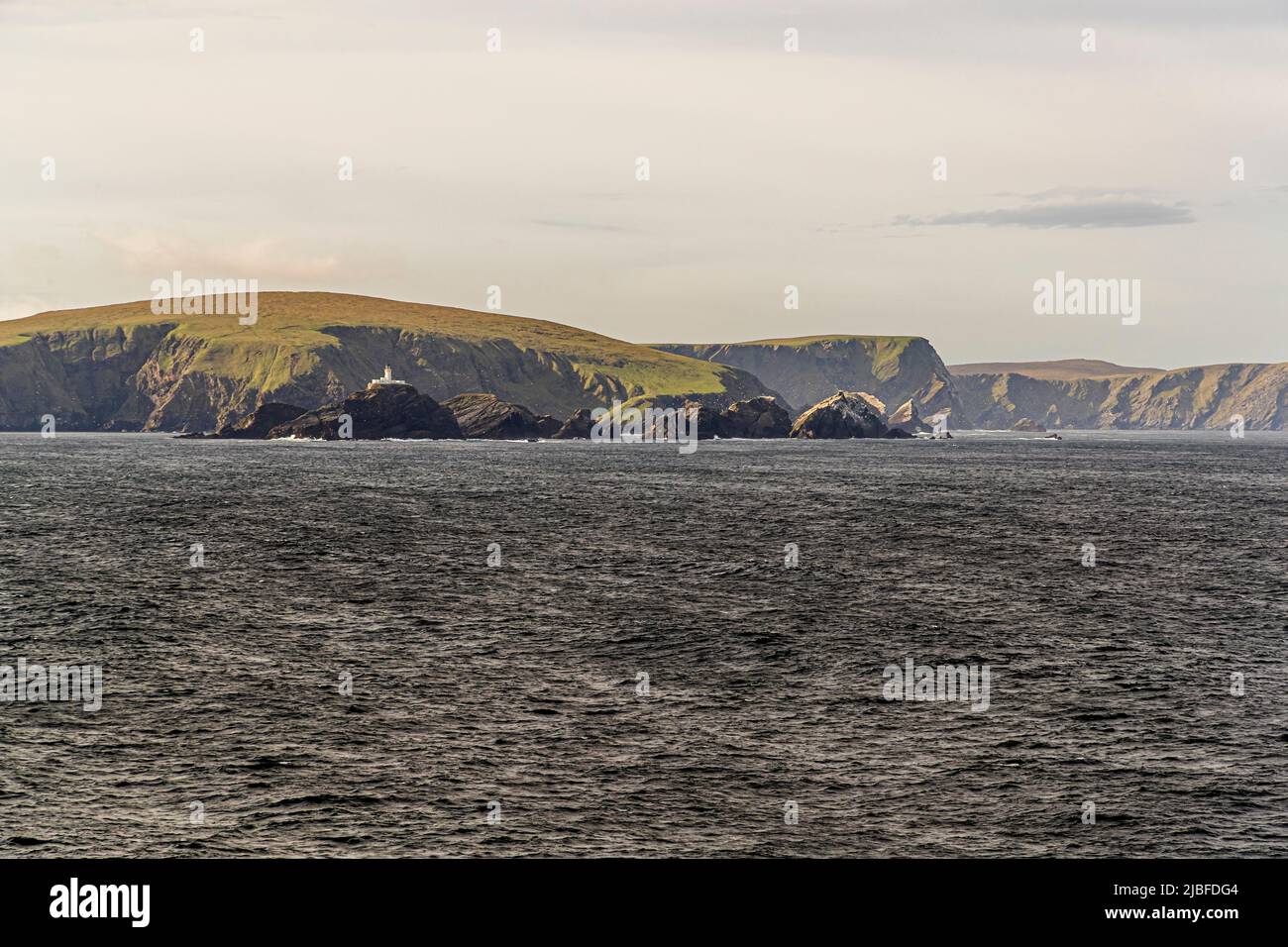 The lighthouse at Muckle Flugga is situated on the most northerly rock ...