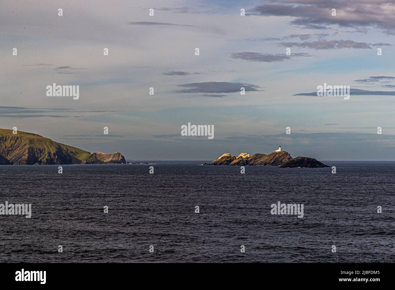 The lighthouse at Muckle Flugga is situated on the most northerly rock ...