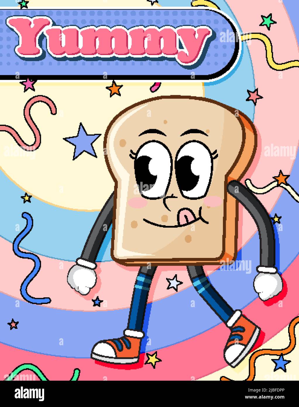 Funny bread cartoon character illustration Stock Vector Image & Art - Alamy
