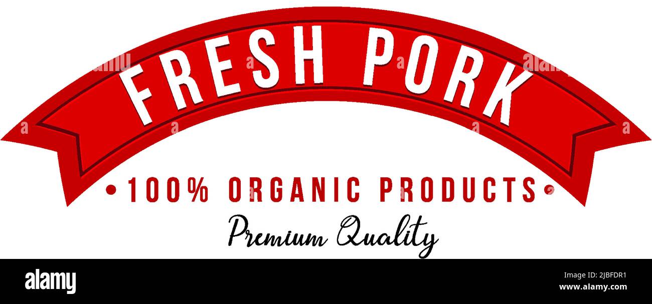 Fresh pork word logo design for organic meat products illustration ...