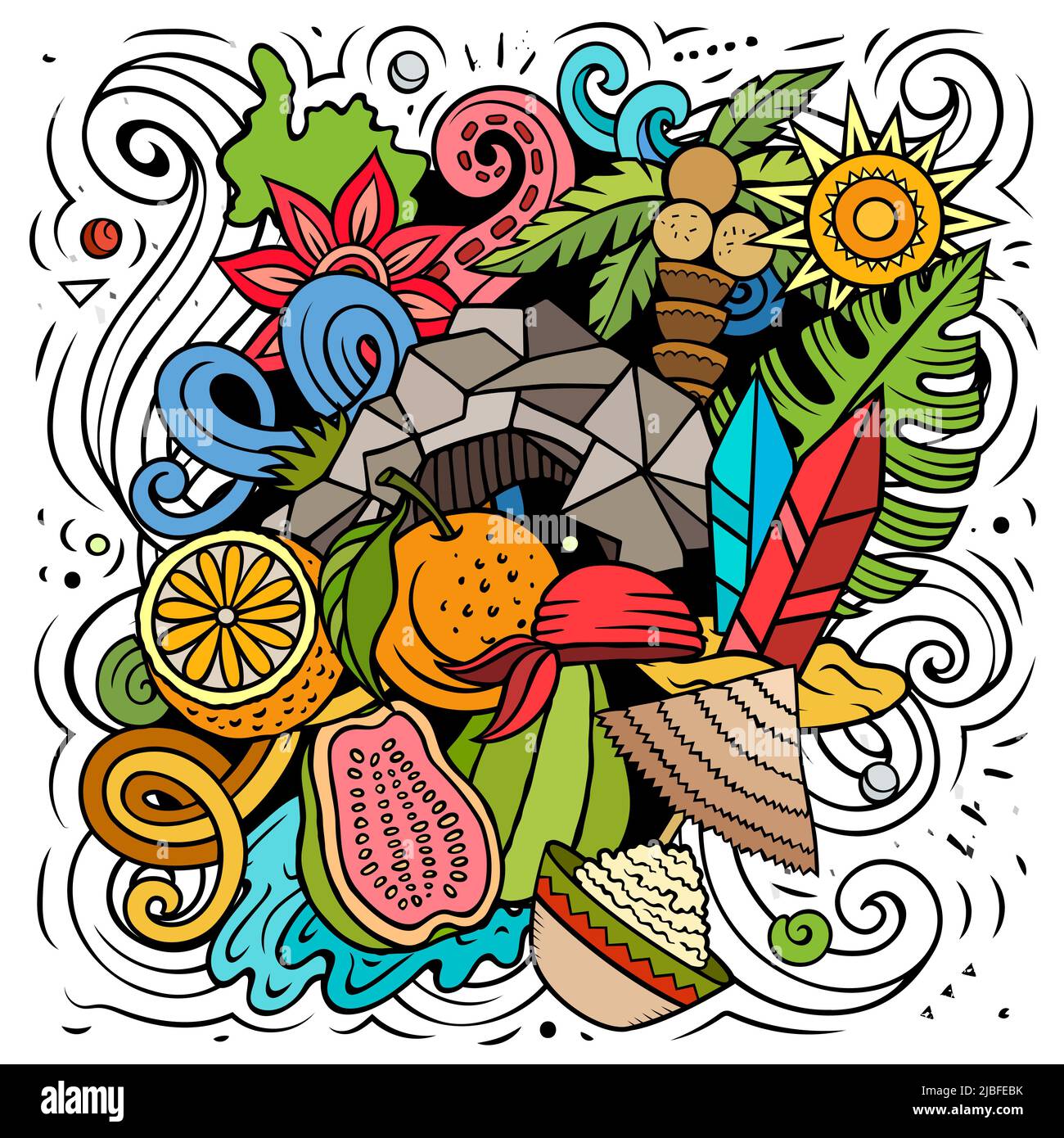 Barbados cartoon vector doodle illustration Stock Vector Image & Art ...