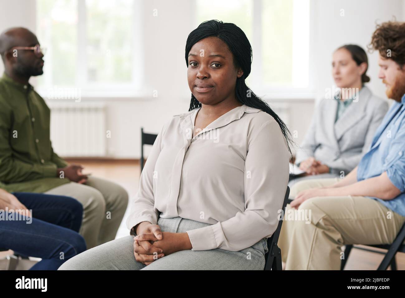 Group therapy black and white hi-res stock photography and images - Alamy