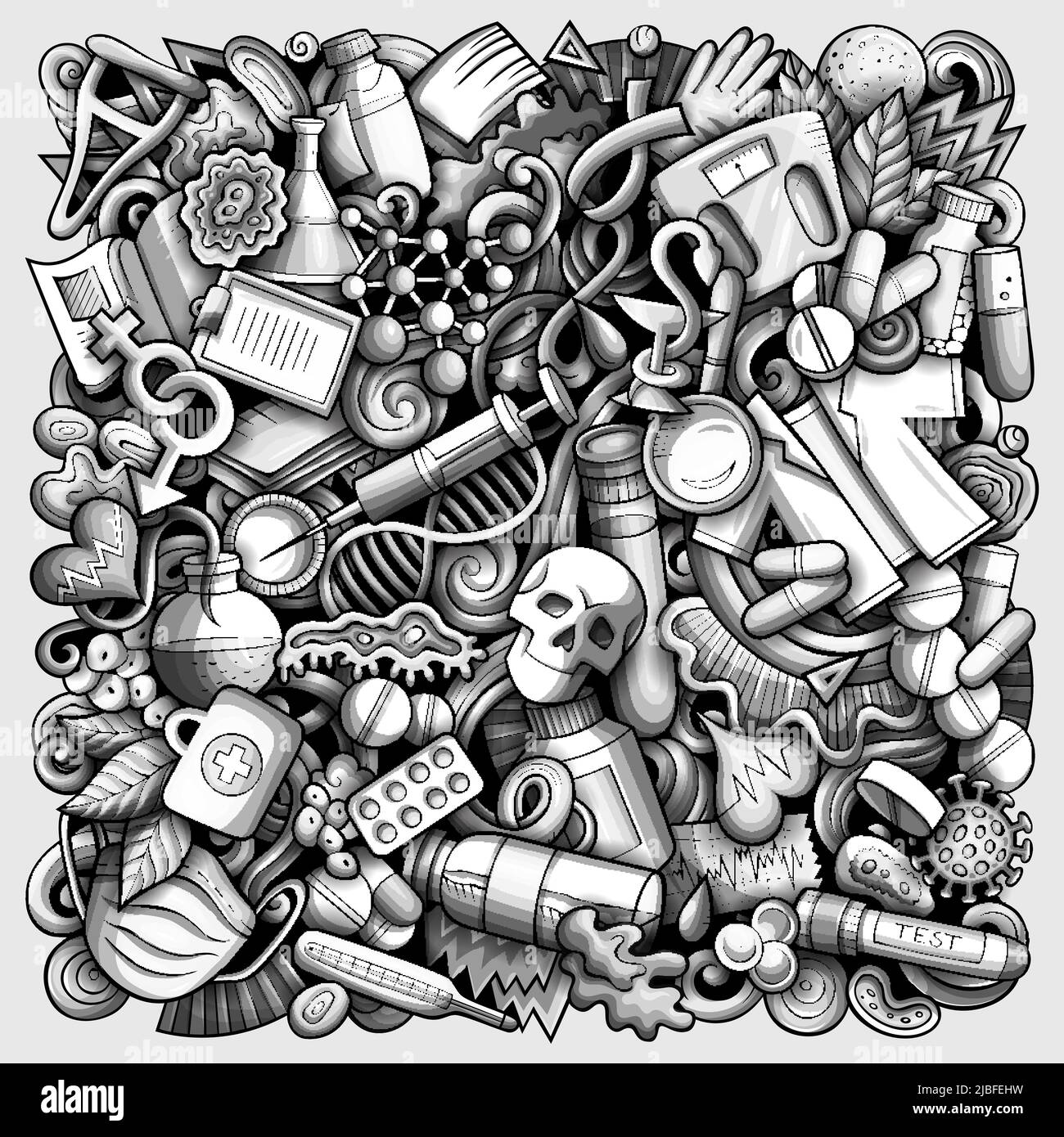 Medicine hand drawn vector doodles illustration. Medical poster design ...