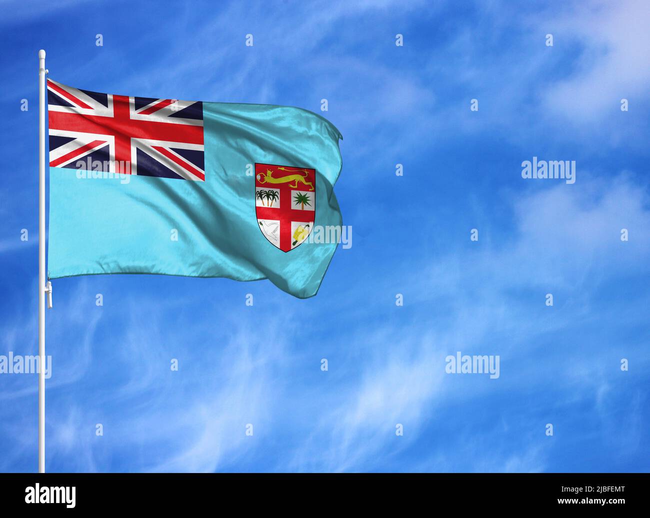 Fiji flag on country map hi-res stock photography and images - Alamy