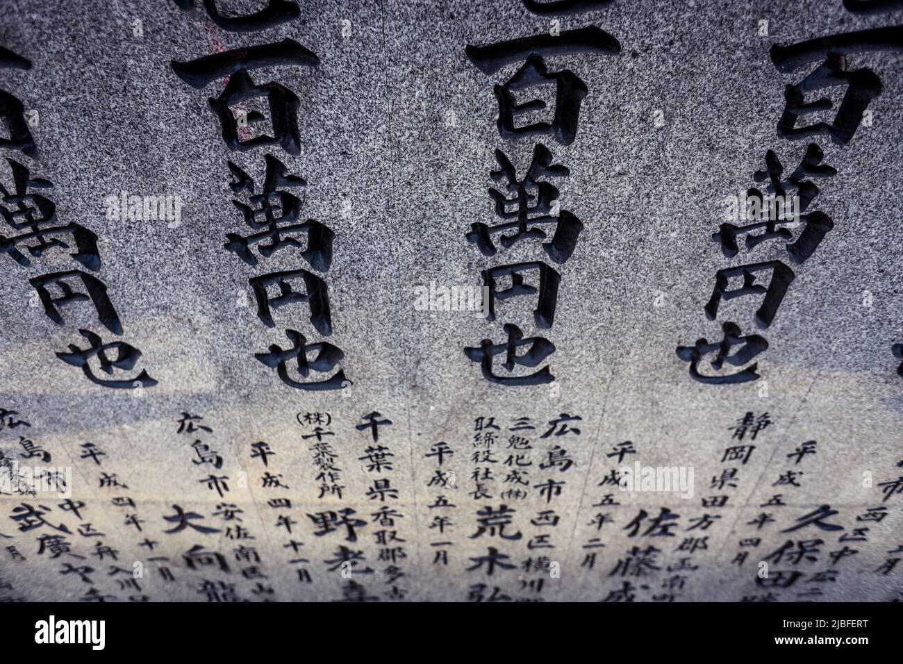 Japanese text in the Daishoin Buddhist temple Stock Photo - Alamy
