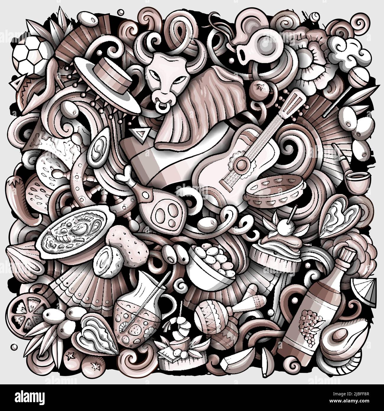 Spain cartoon vector doodles illustration Stock Vector Image & Art - Alamy