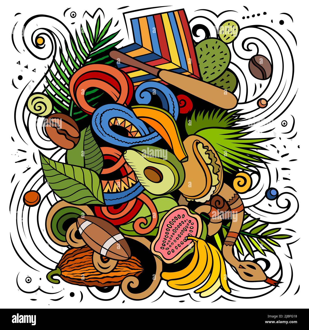 Venezuela hand drawn cartoon doodles illustration Stock Vector Image ...