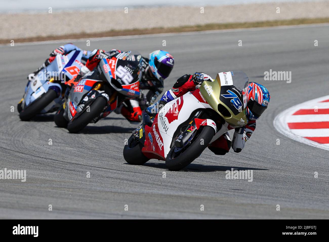Ai Ogura from Japan of IDEMITSU Honda Team Asia with Kalex during the Moto2 free practice of ...