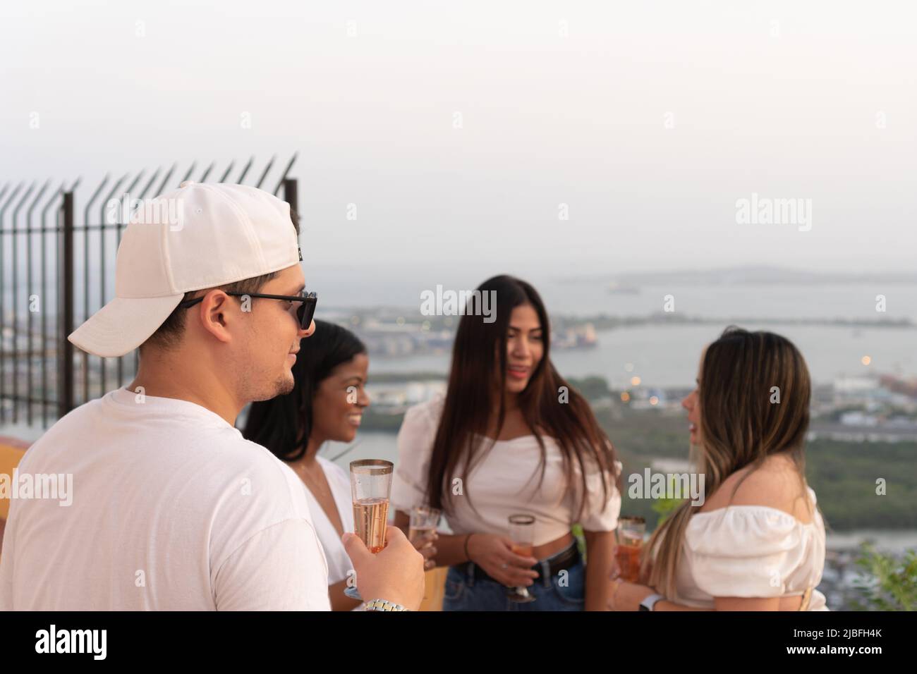 Group young latin friends hi-res stock photography and images - Alamy