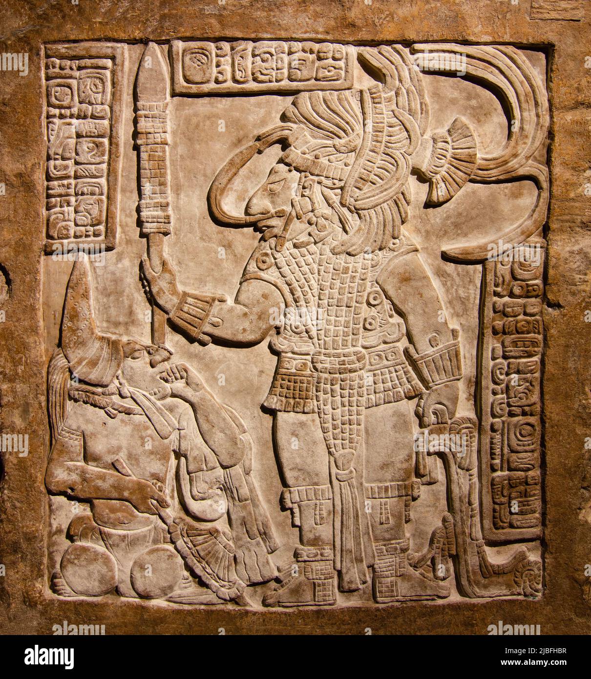 Mayan Art - Detail from a Mayan limestone relief Stock Photo - Alamy