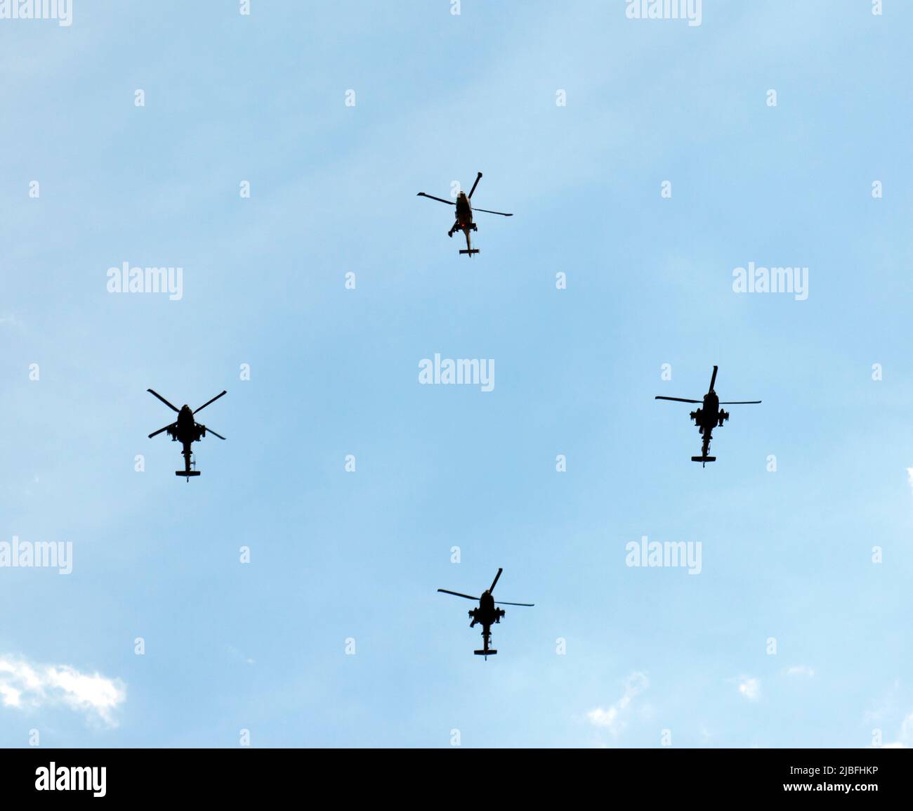 A Formation of one Wildcat (British Army) and three Apache (British ...