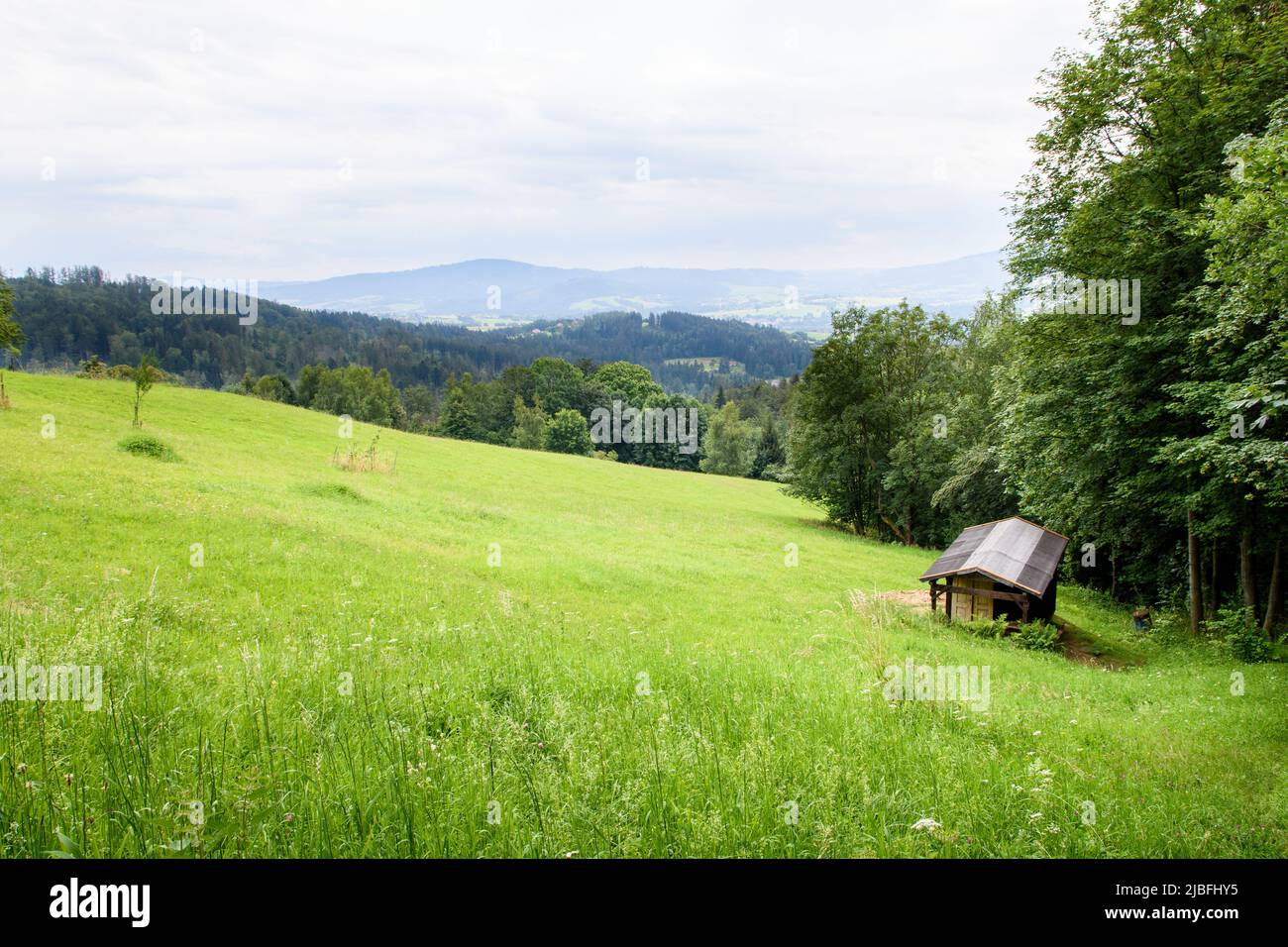 View of the Jablunkov mountain pass from under the Loučka and Filipka ...
