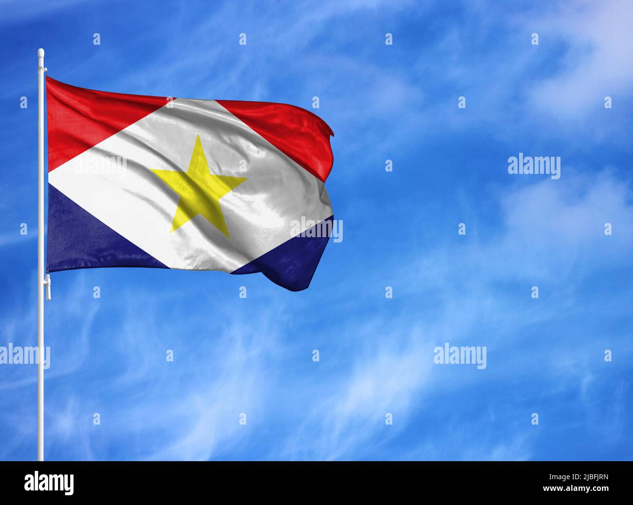 National flag of Saba on a flagpole Stock Photo - Alamy