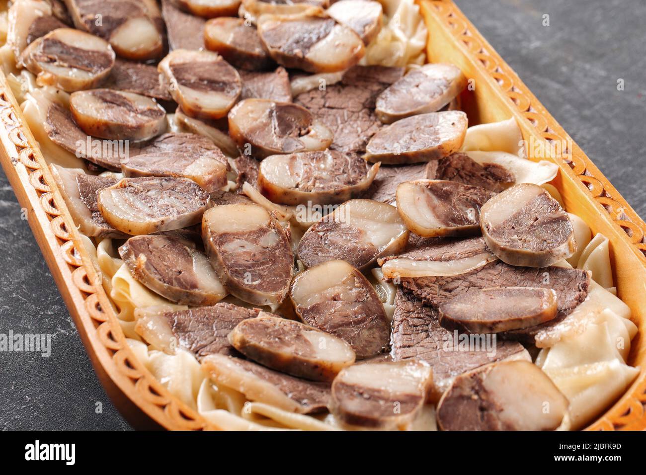 Kazakh national dish beshbarmak Stock Photo - Alamy