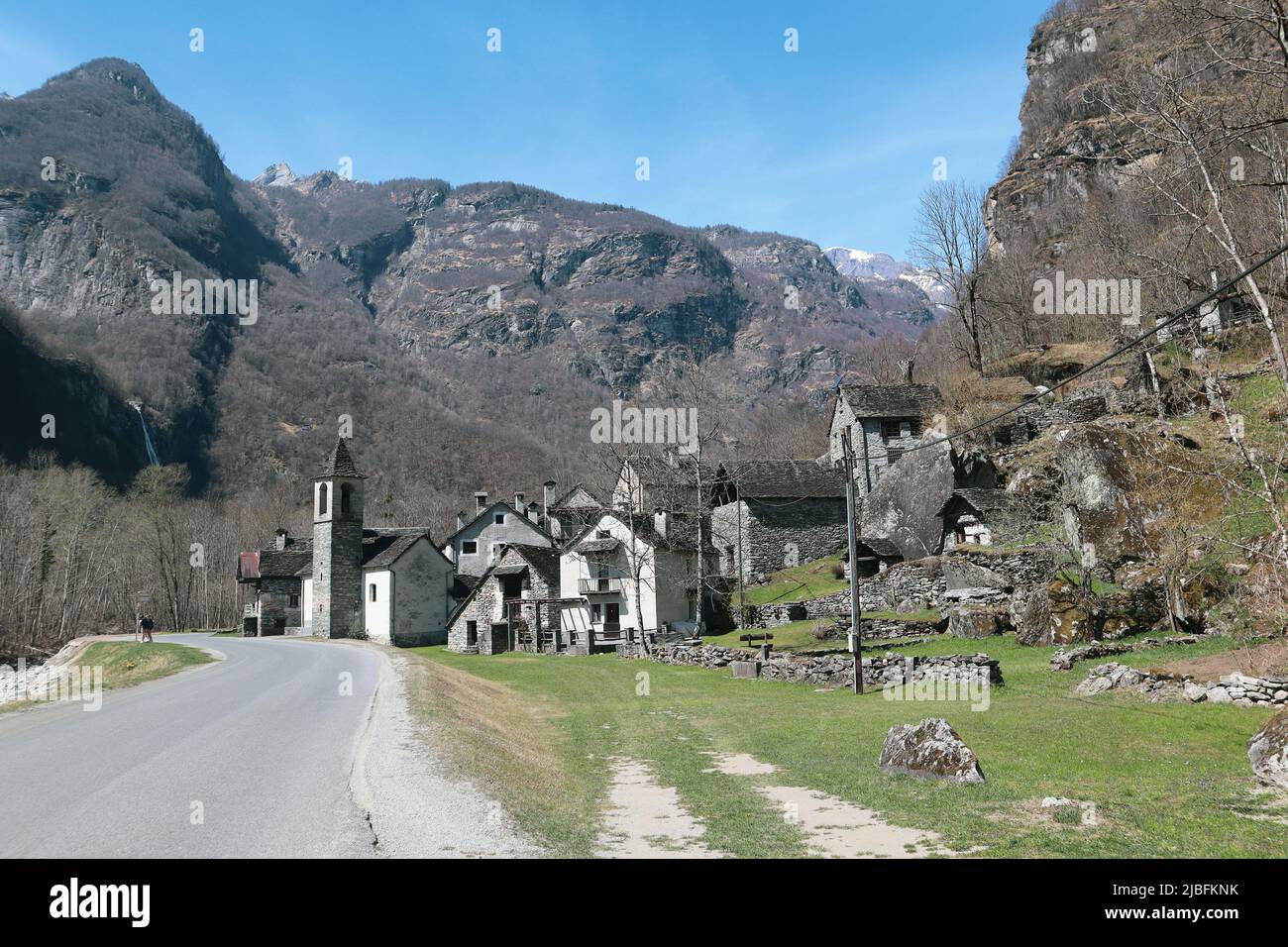 Ritorto, Switzerland, 12. April 2022: Historic Village with old Stone ...