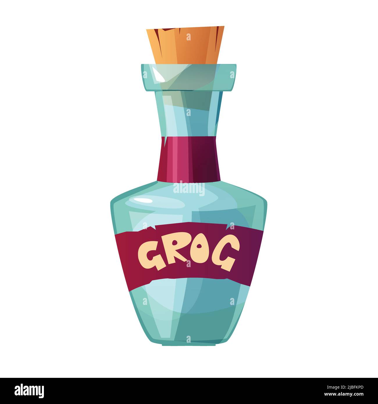 Grog pirate bottle. Cartoon vector illustration on white background ...
