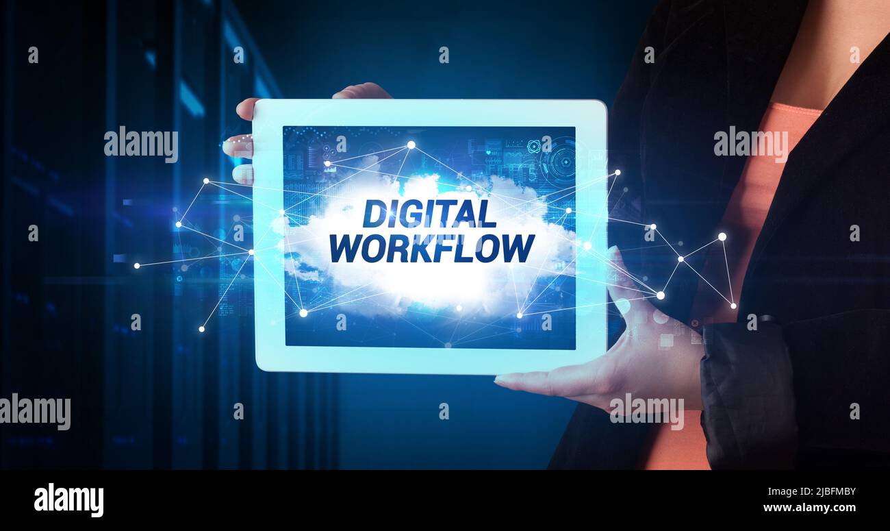 Person holding tablet, technology concept Stock Photo - Alamy