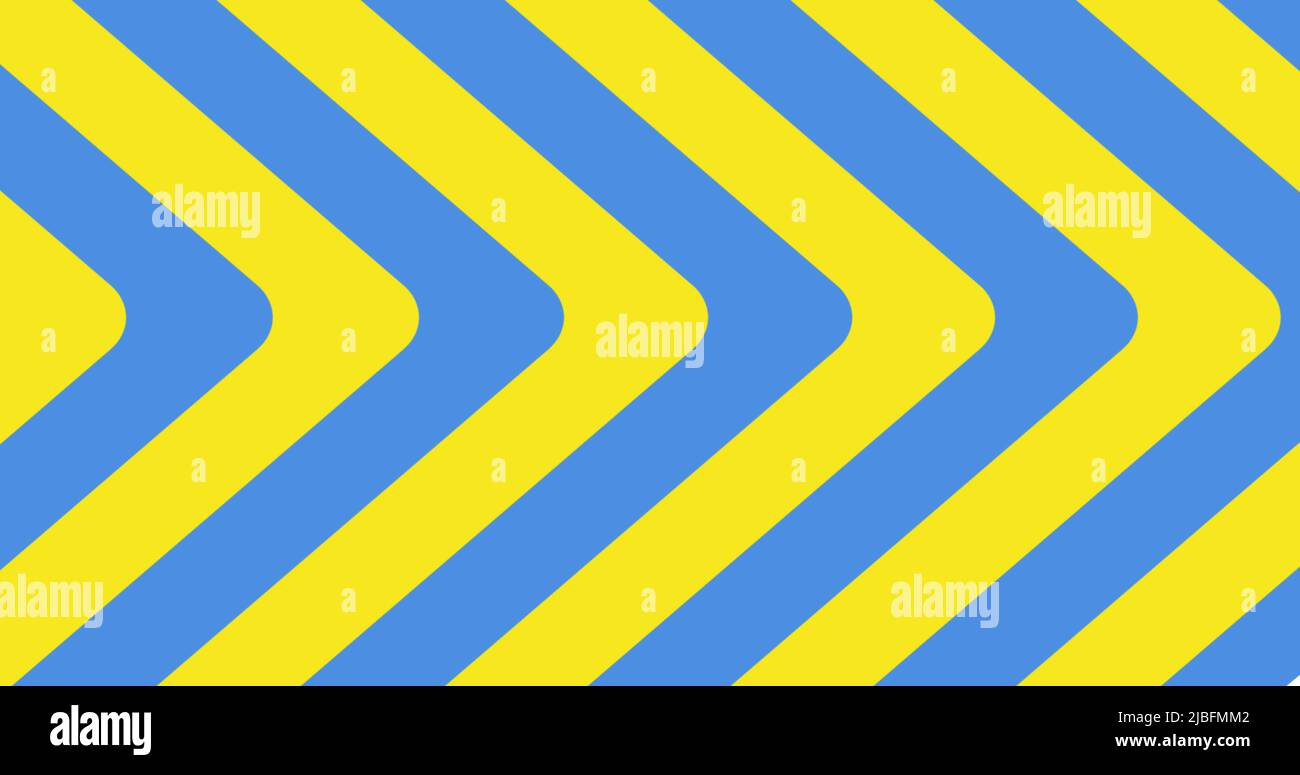 Image of moving blue and yellow arrows Stock Photo - Alamy