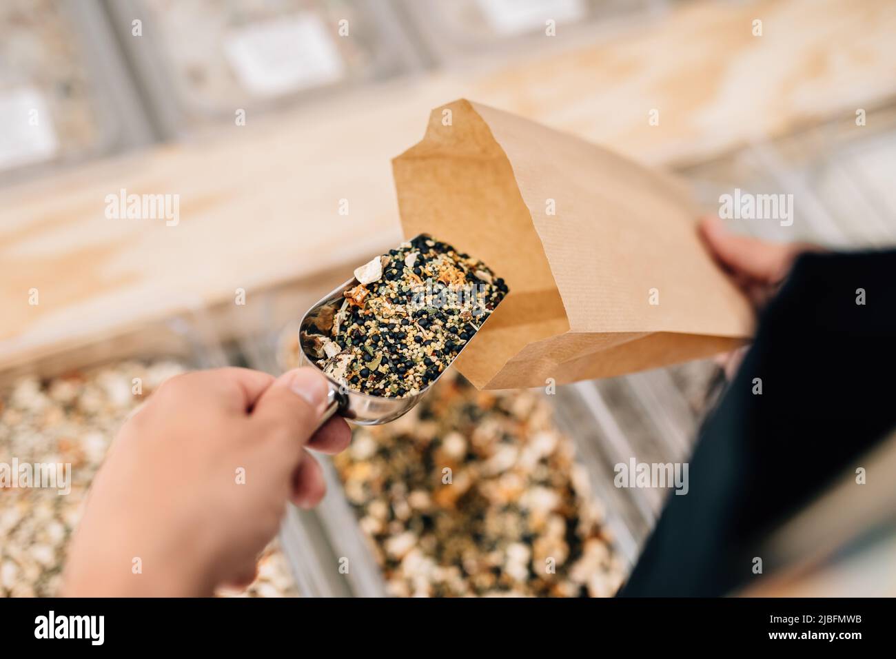 Top view female hand pouring hi-res stock photography and images - Alamy
