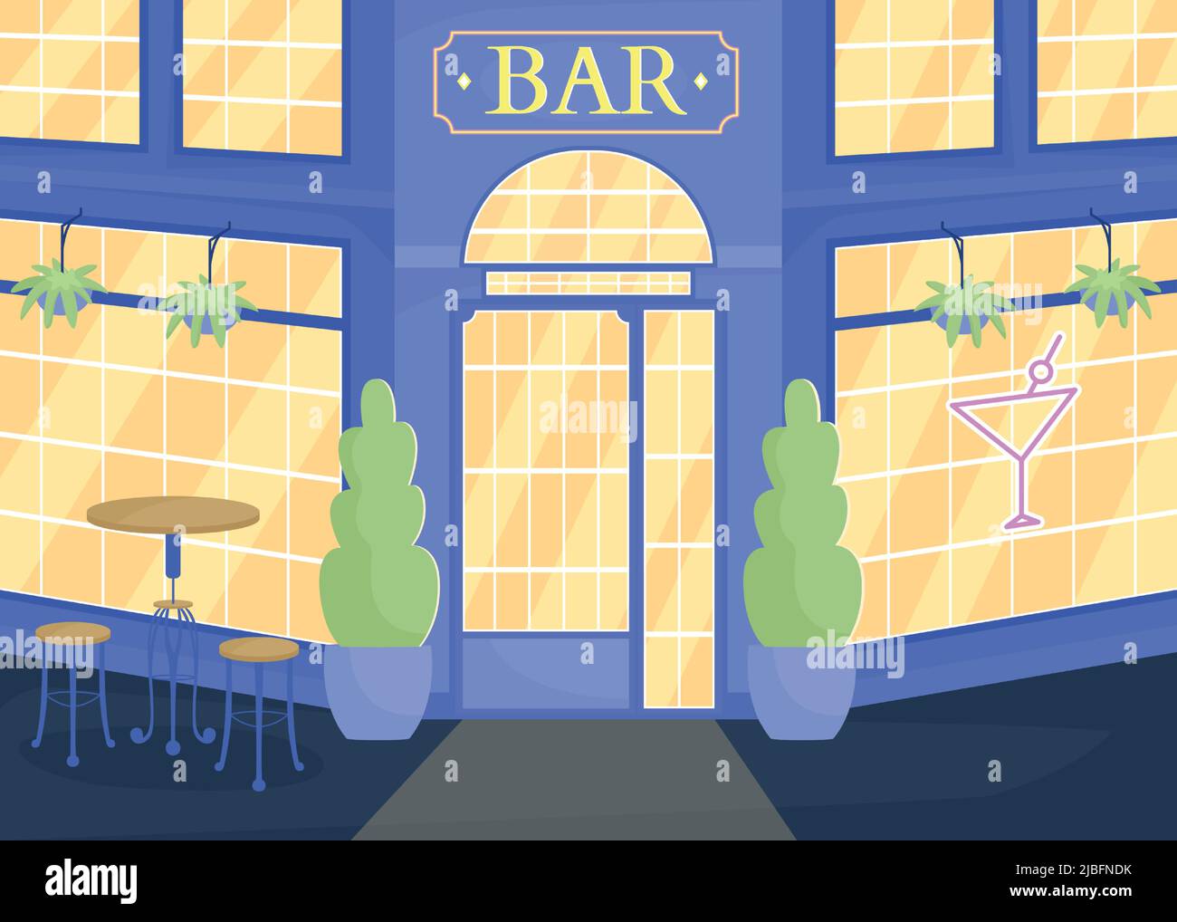 Bar night city view Stock Vector Images - Alamy